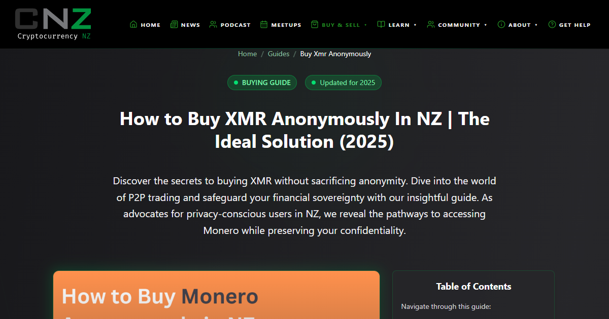 How to Buy XMR Anonymously in New Zealand - NZ Crypto Guide